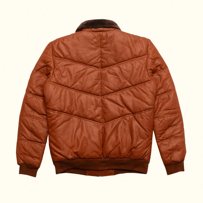 Men’s Leather Puffer Jacket – StarFesho